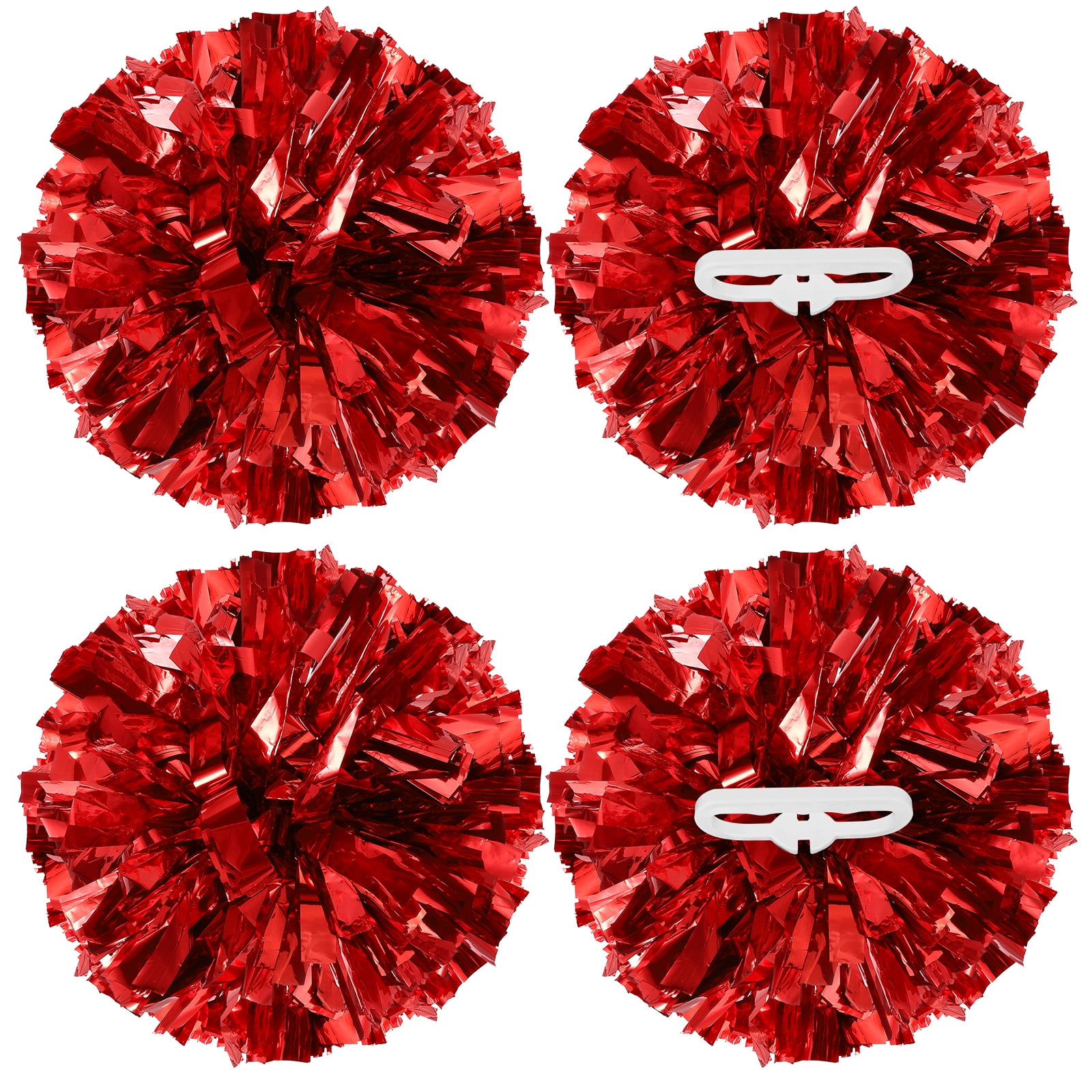 Uxcell Metallic Cheerleading Pom Poms Cheer Pompoms with Handle Rings ...