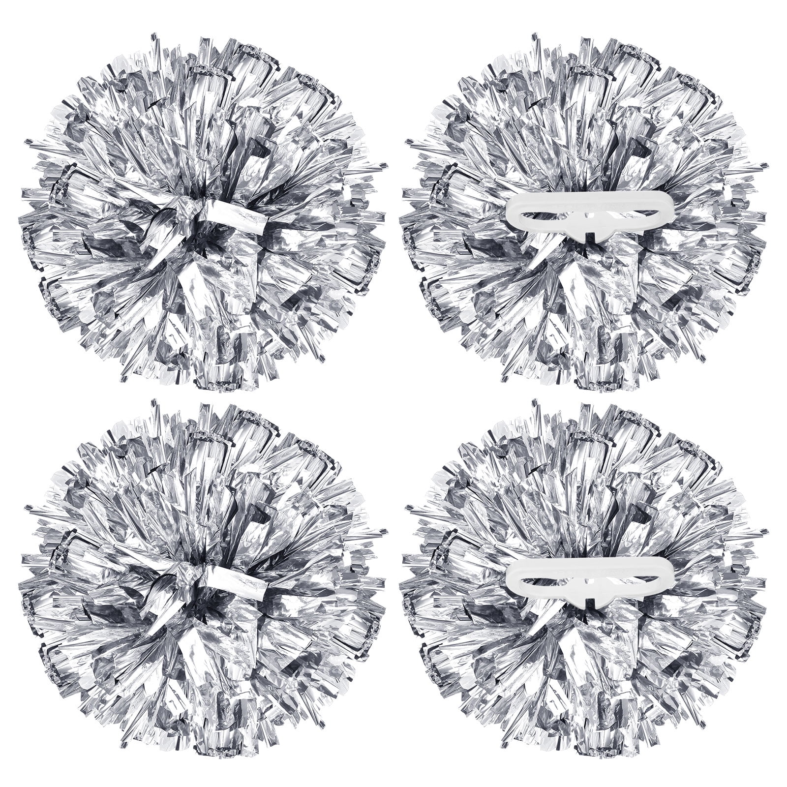 Uxcell Metallic Cheerleading Pom Poms Cheer Pompoms with Handle Rings ...