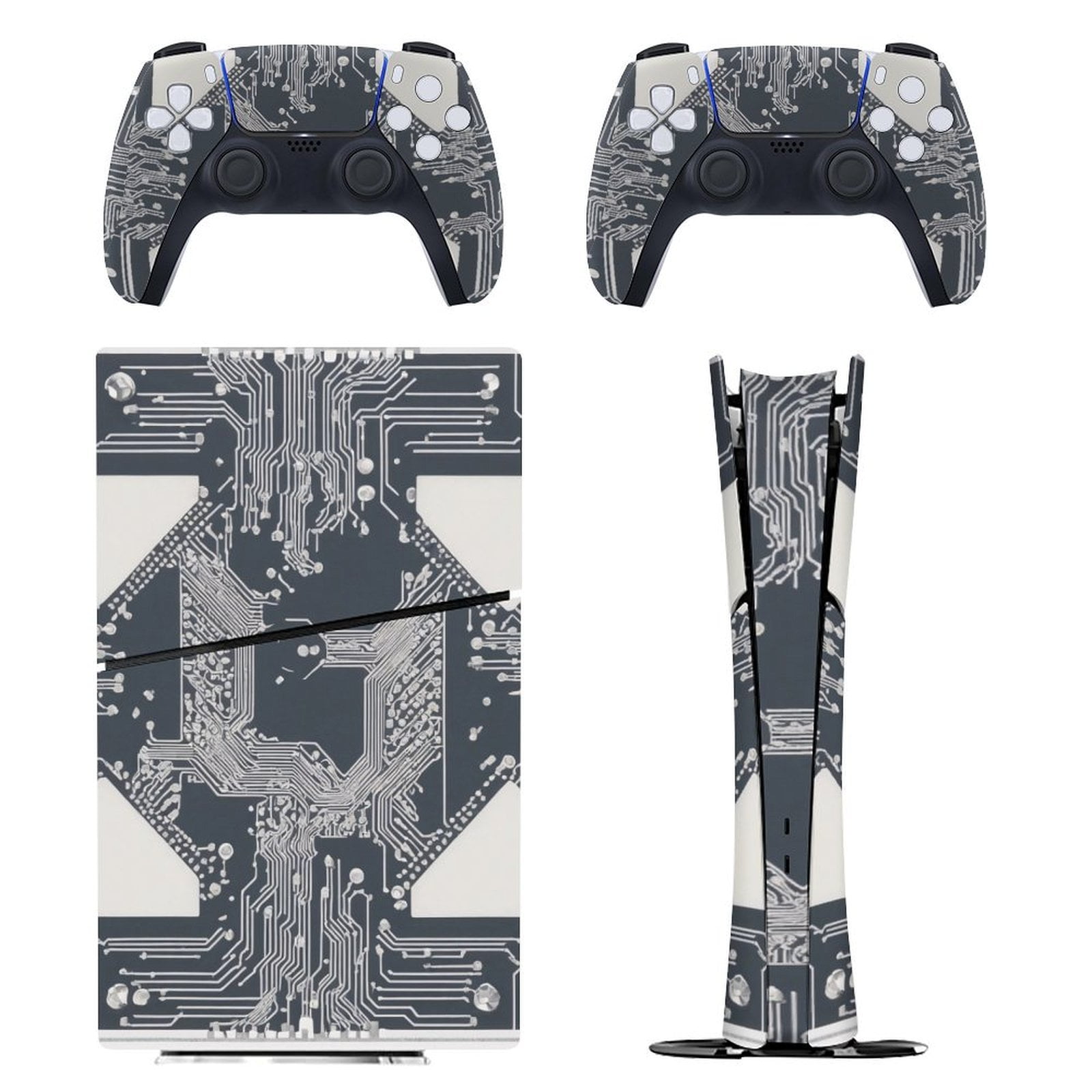 Metallic Circuit Abstract Console Skin Bundle for PS5 Pro Slim Disc ...
