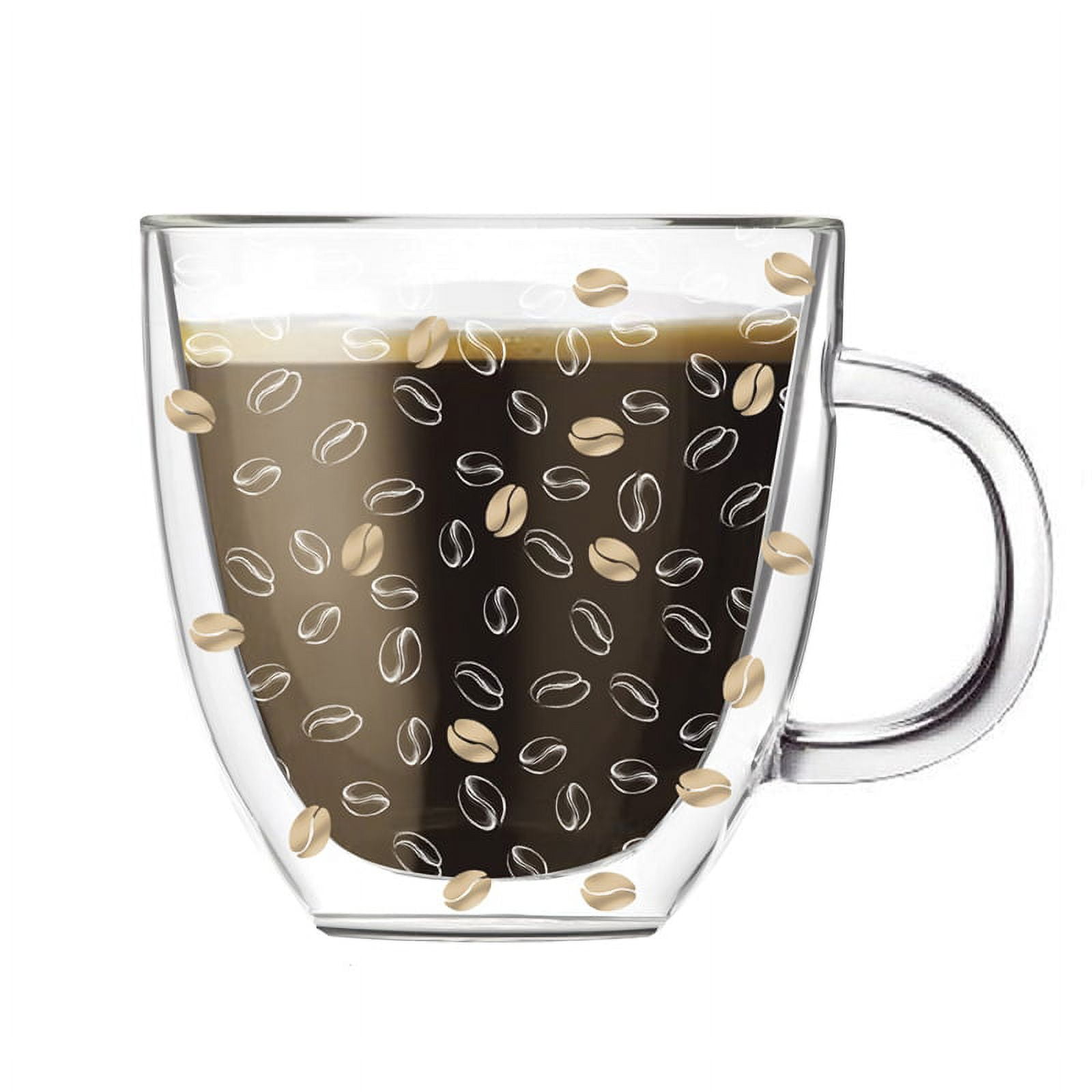 Metallic Coffee Bean, Double Walled Glass Coffee Cup, 12 oz. - Walmart.com
