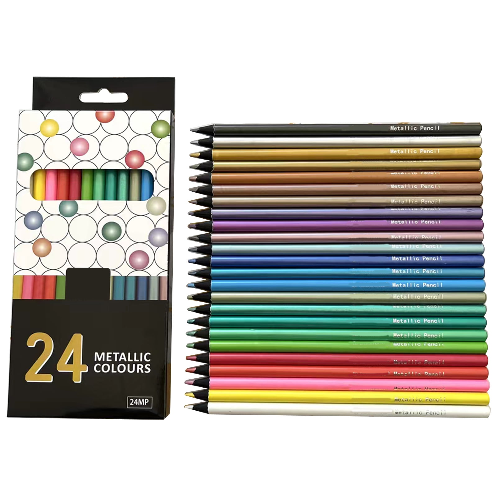 Metallic Colored Pencils Non-toxic Black Drawing Pencils Pre-Sharpened ...