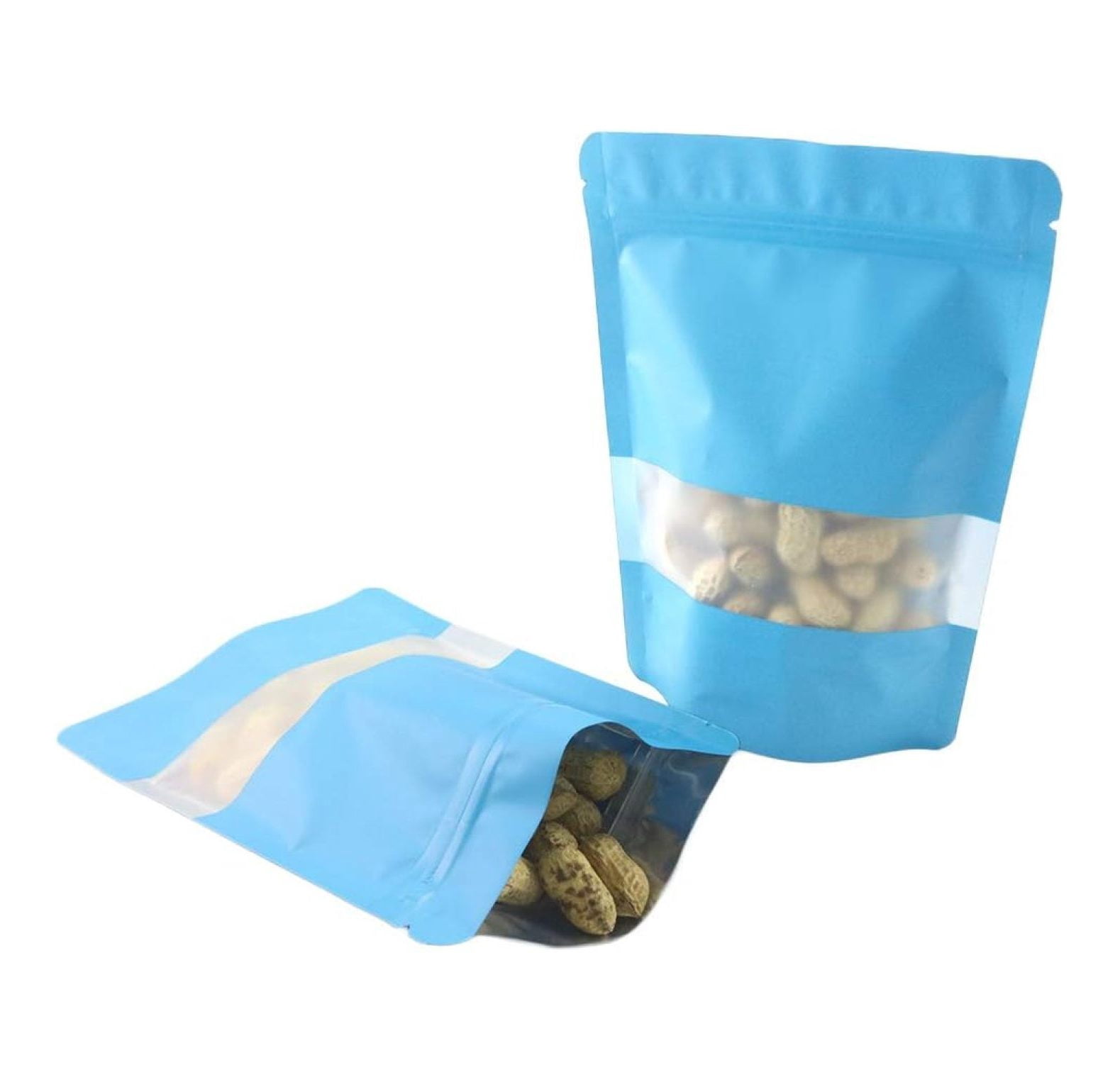 Metallic Colored with Clear Window Metallic Stand-Up Resealable Food ...