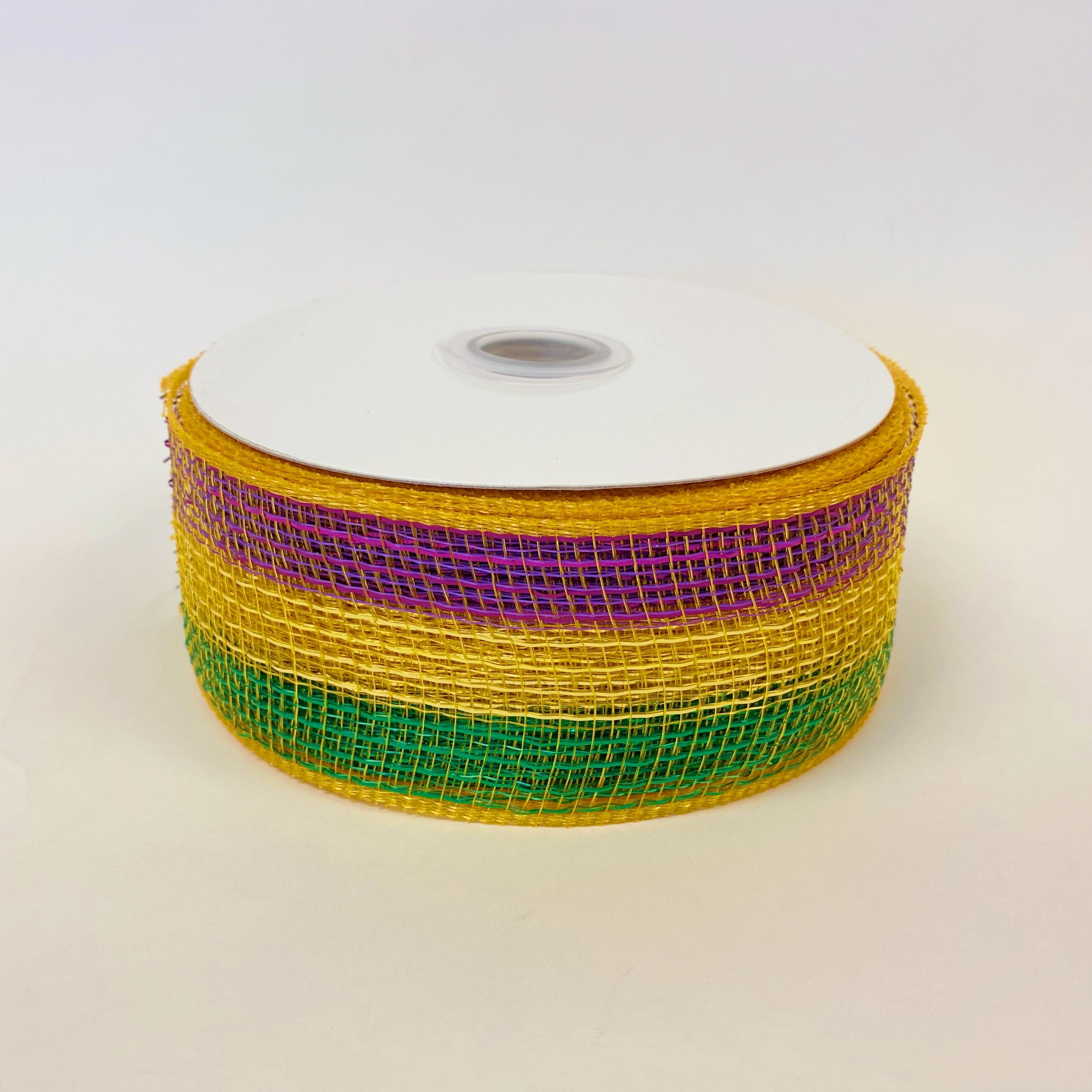 Metallic Deco Mesh Ribbons Mardi Gras ( 4 inch x 25 yards ) - Walmart.com