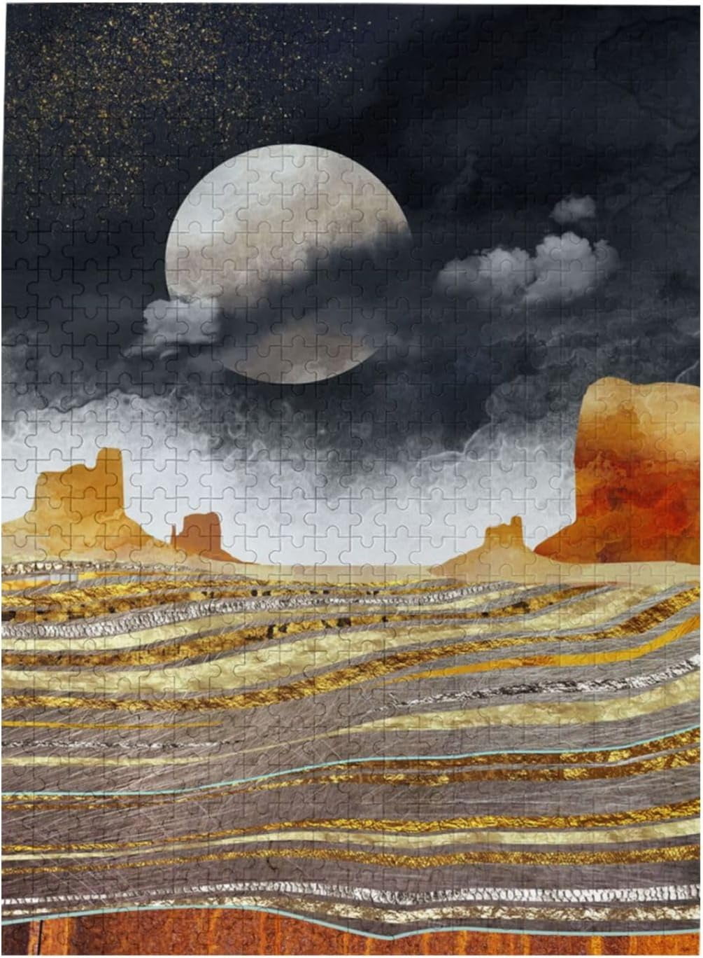 Metallic Desert Landscape Jigsaw Puzzles for Adults 500 Pieces, Wooden ...