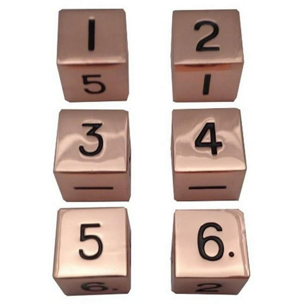 Metallic Dice Games LIC0036 16 mm D6 Metal Dice, Pack of 6 - Copper ...