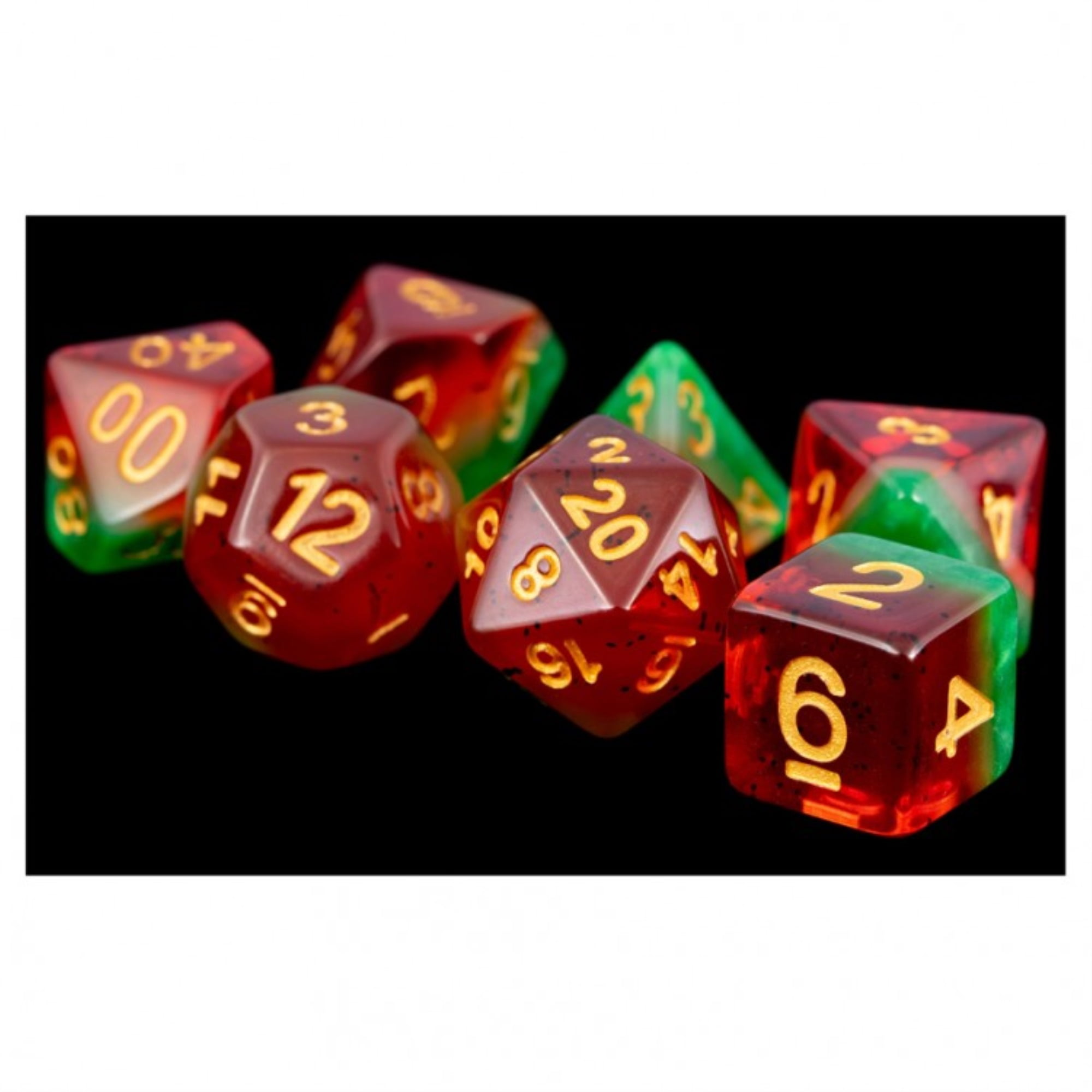 Metallic Dice Games LIC615 16 mm Fruit Polyhedral Dice Set, Watermelon ...