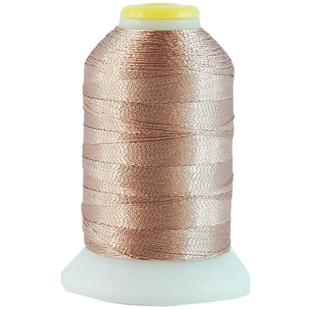 Metallic Embroidery Thread | No. L1 - White | 500 Meter Cones (550 ...
