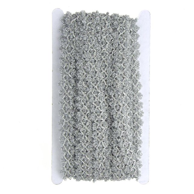 Metallic Flowered Braided Trim, Silver, 20mm, 18-Yards - Walmart.com