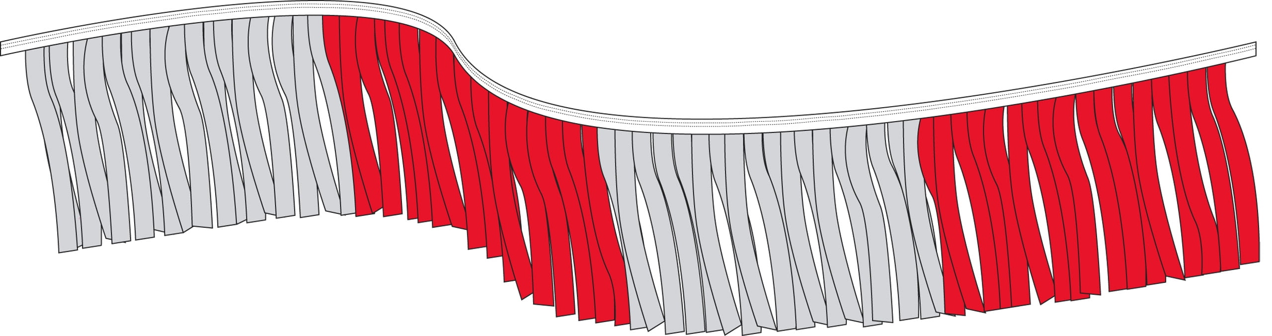 SSWBasics Metallic Fringe Pennant - Red/Silver - 120'L- Metallic Flag ...