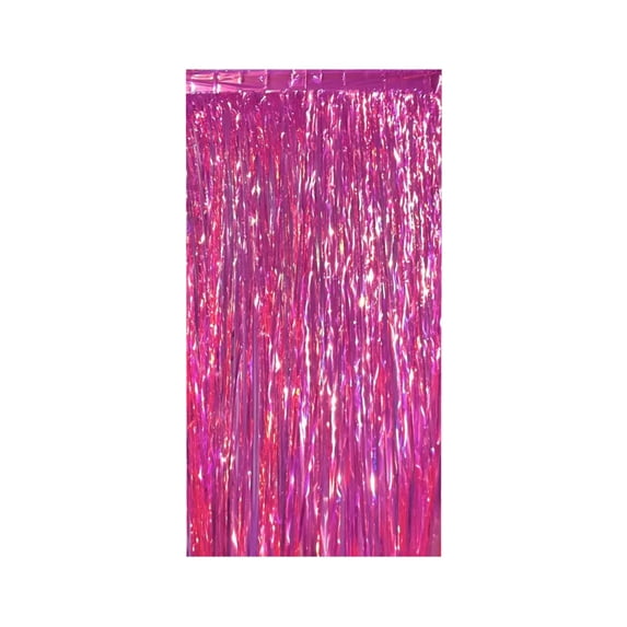 Metallic Fringe Tinsel Curtain, Iridescent Foil Party Backdrop for ...