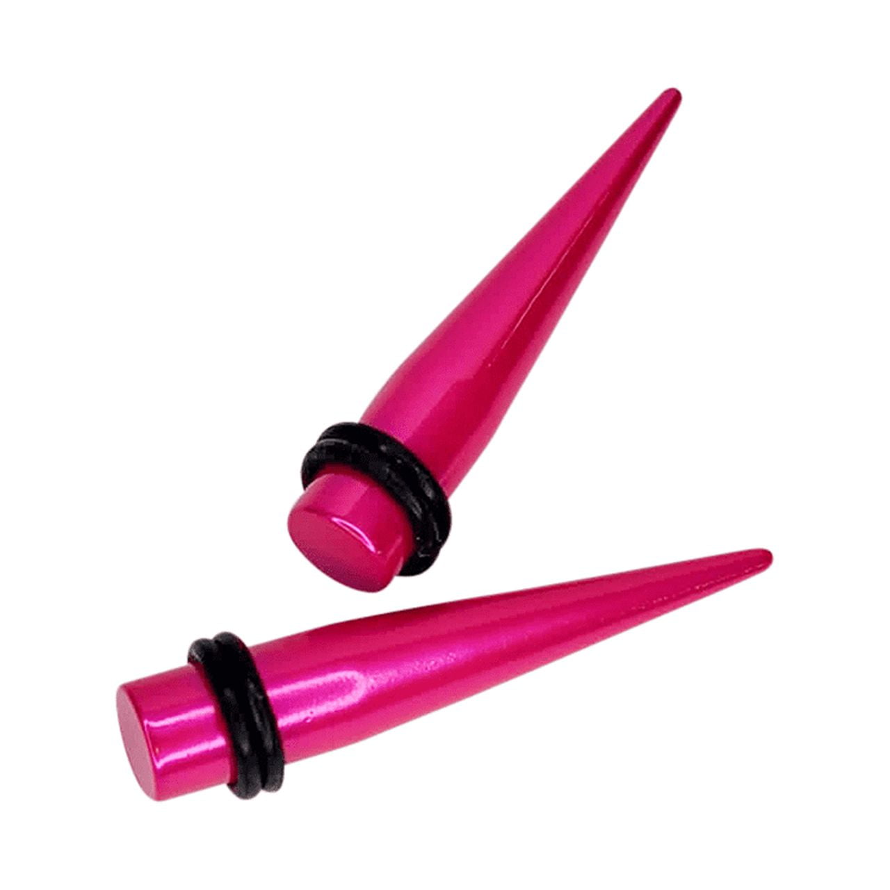 Metallic Fuchsia Pink Acrylic O-ring Ear Tapers - Walmart.com
