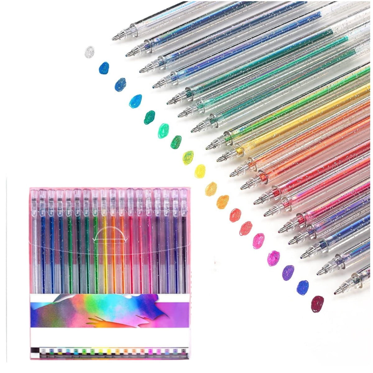 Metallic Gel Glitter Pen, 18 Pcs Glitter Pens,Assorted Colors, Glitter ...