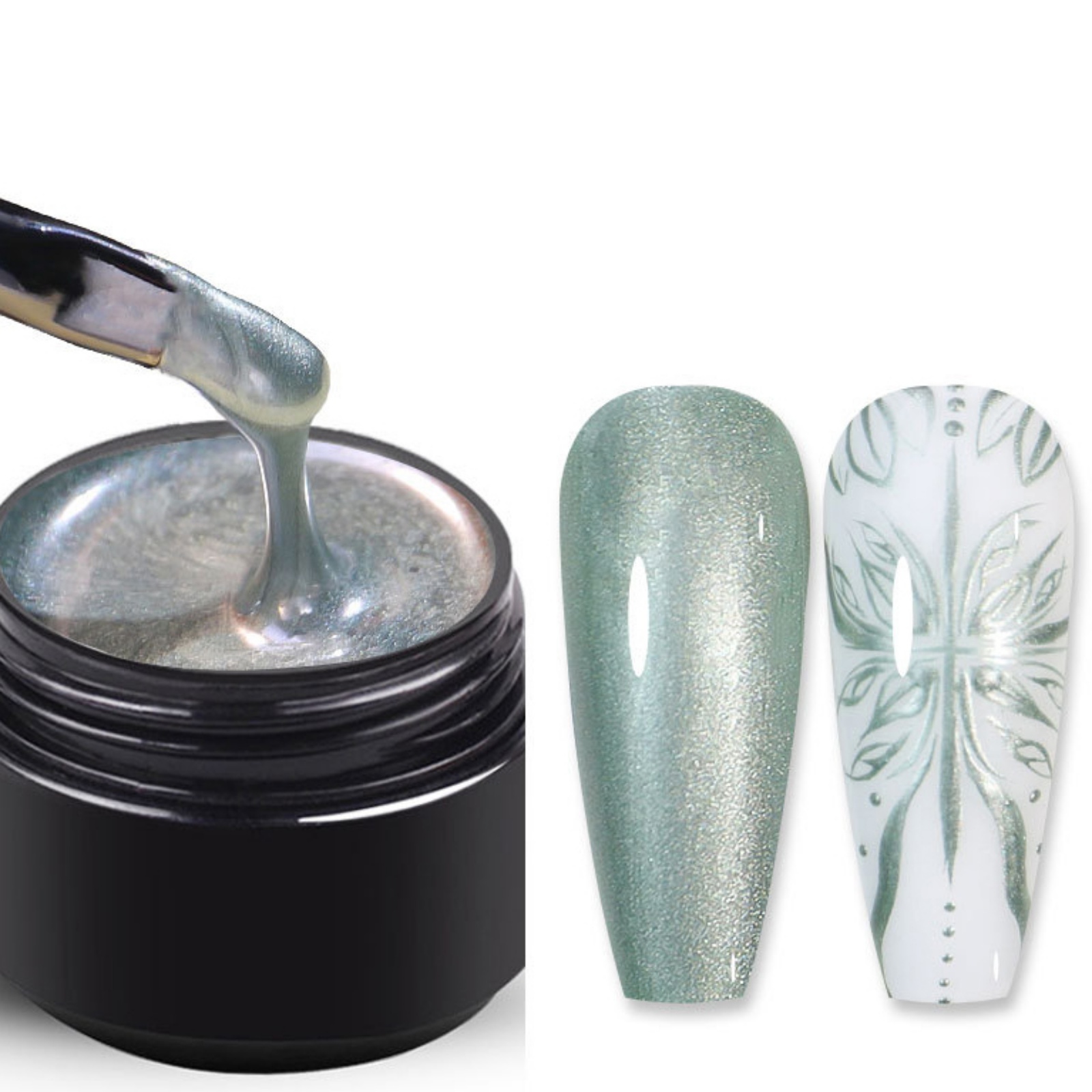 Metallic Gel Nail Polish, 3D Metal Painting Gel Drawing Mirror Nail Gel ...