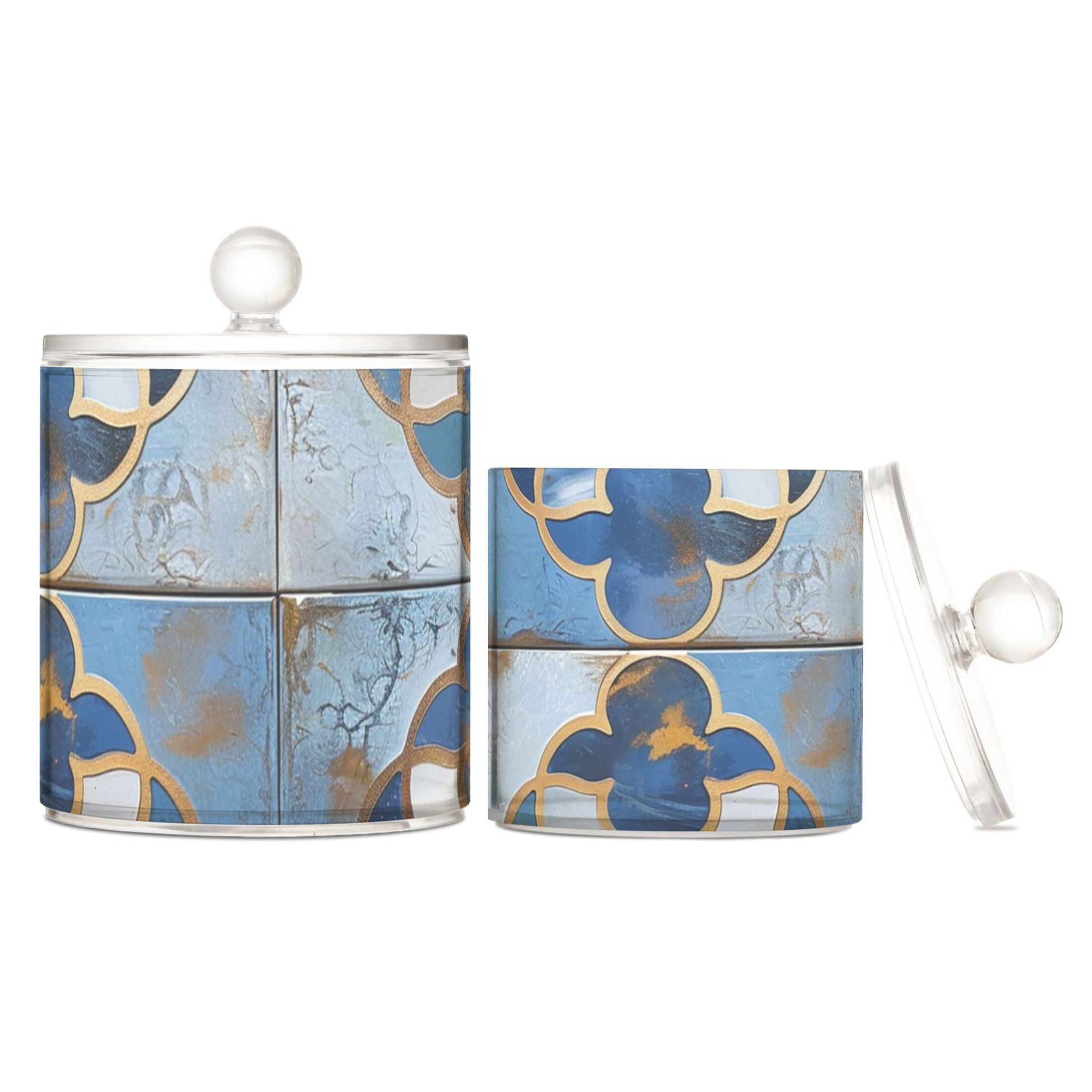 Metallic Geo Moroccan Abstract Art Translucent Plastic Cans Storage ...