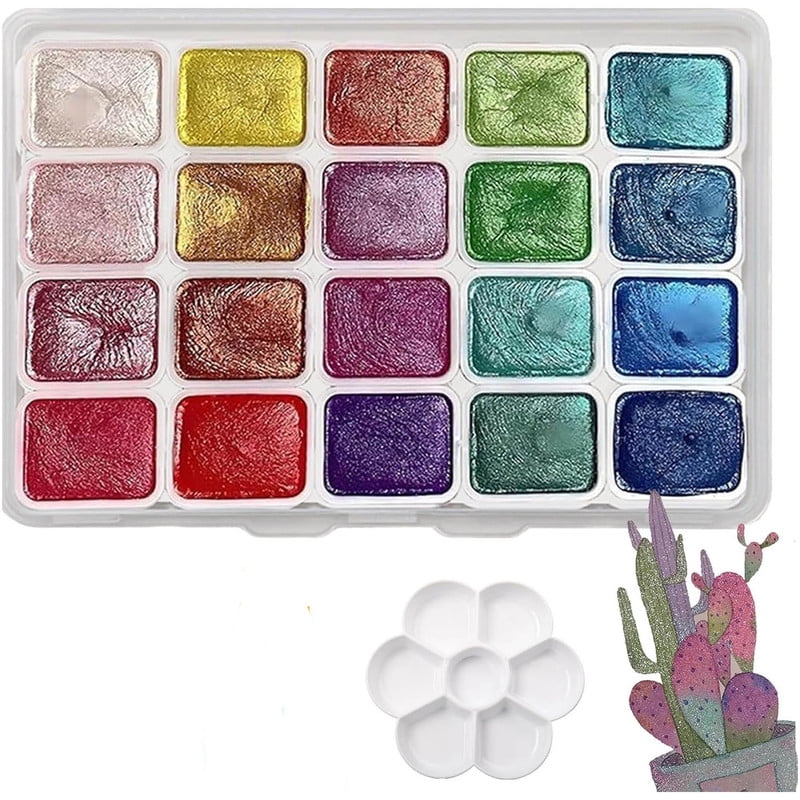 Metallic Glitter Watercolors, Metallic Watercolor Paint Set ...