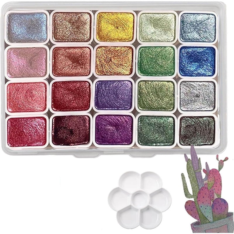 Metallic Glitter Watercolors, Metallic Watercolor Paint Set ...