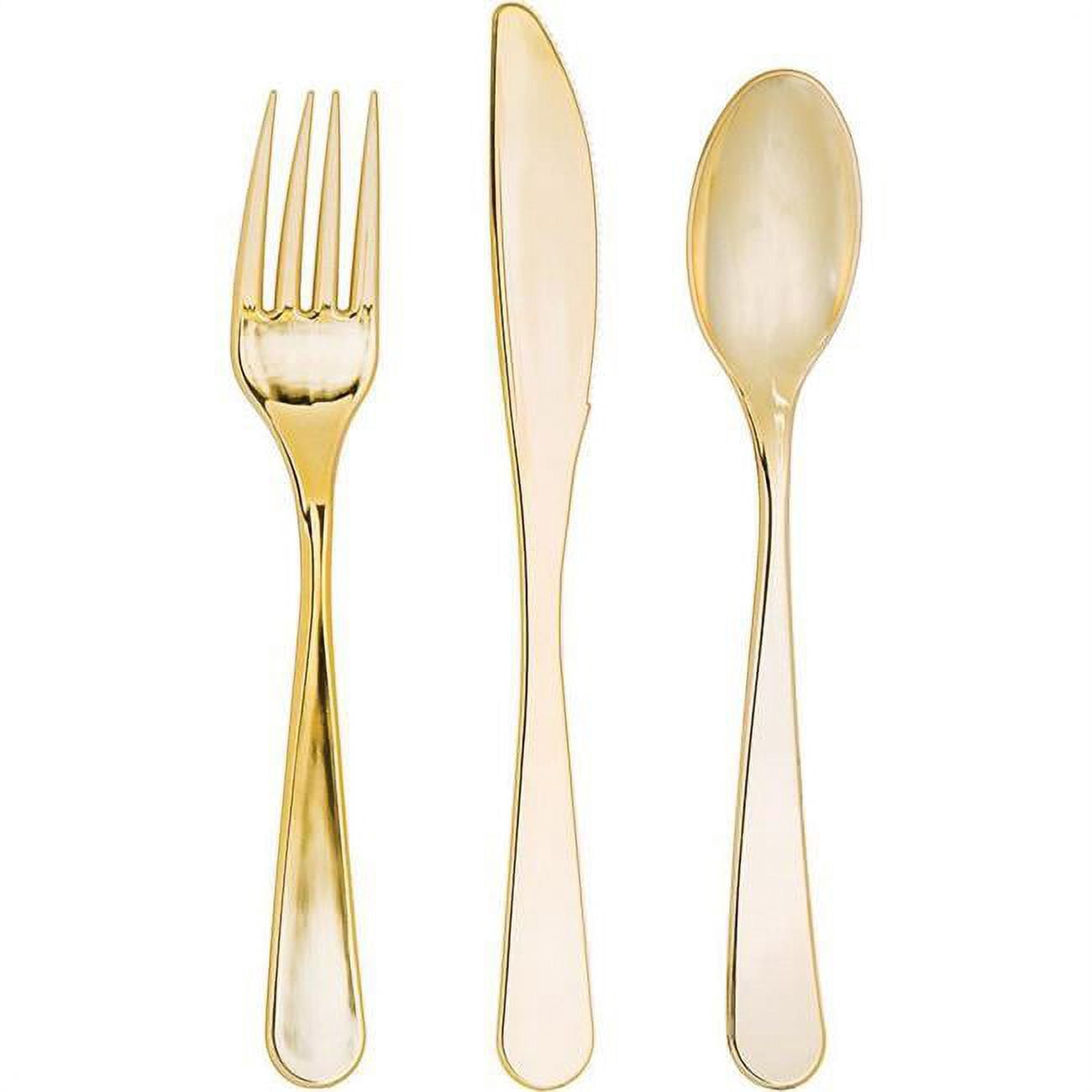 Metallic Gold Assorted Plastic Cutlery, 24 Count - Walmart.com