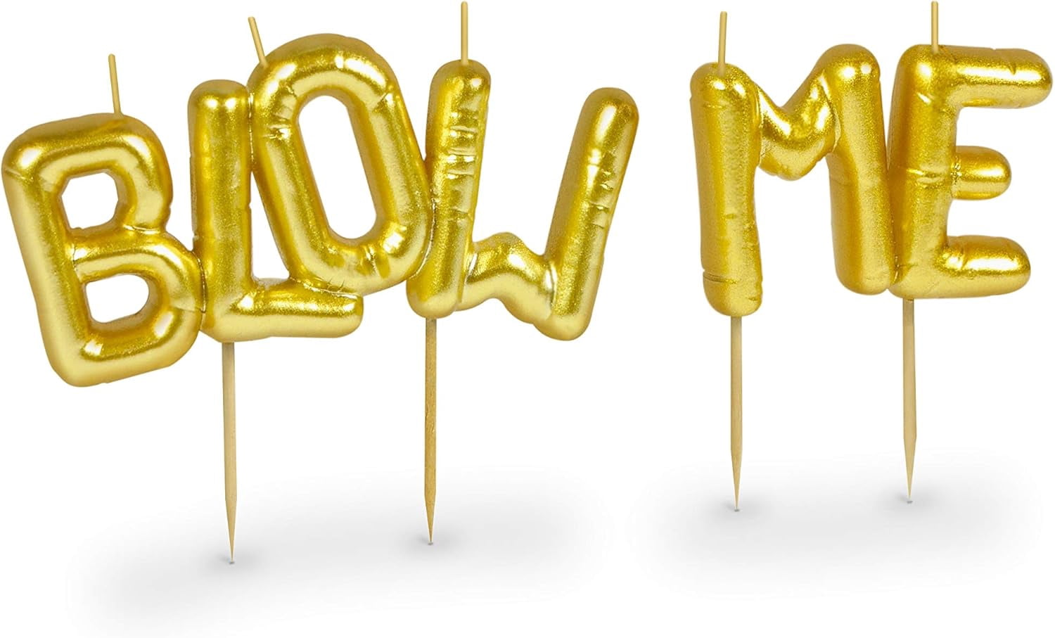 Metallic Gold Balloon-Style Letter Candles, Hilarious Candles for ...