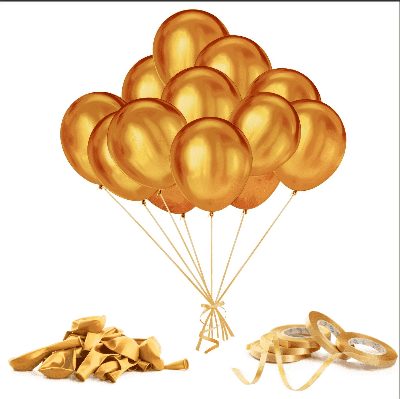 Metallic Gold Balloons – 12-inch Chrome Gold Balloons – Gold Metallic ...