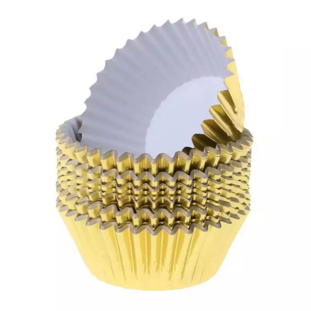 Metallic Gold Cupcake Wrappers (25pcs, Standard Size) Grease Resistant ...