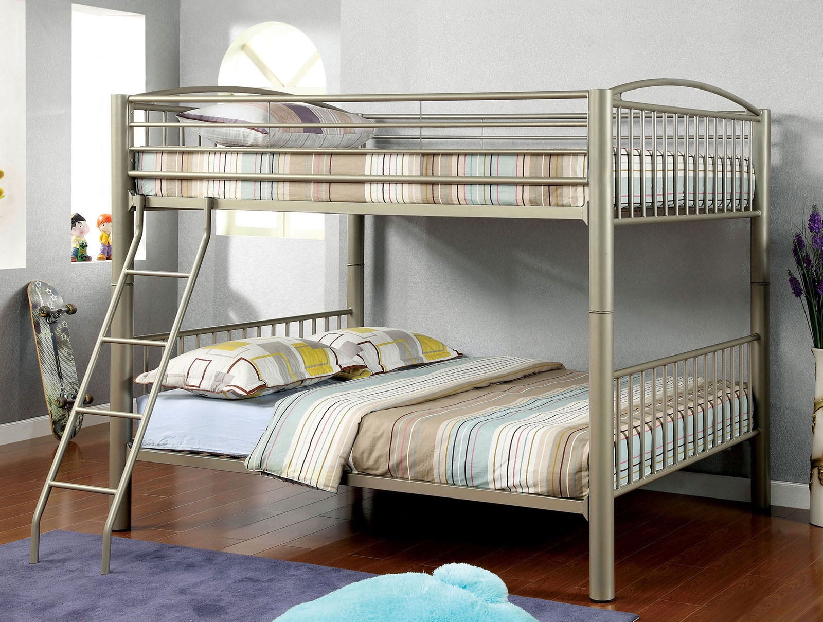 Metallic Gold Metal Bunk Bed - Full Over Full, Contemporary Design ...