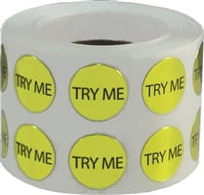 Metallic Gold Try Me Stickers, 1/2 Inch Round, 1000 Labels on a Roll ...