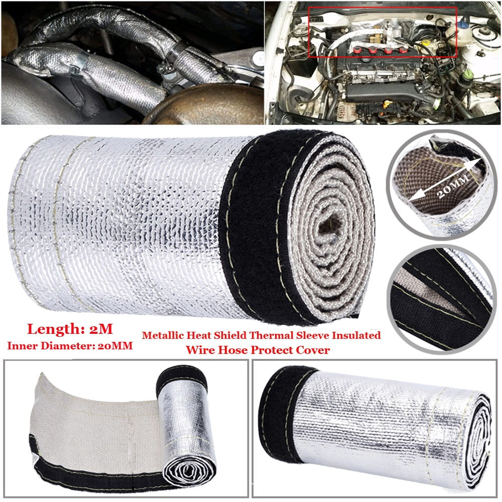 Metallic Heat Shield Thermal Sleeve Insulated Wire Hose Protect Cover ...