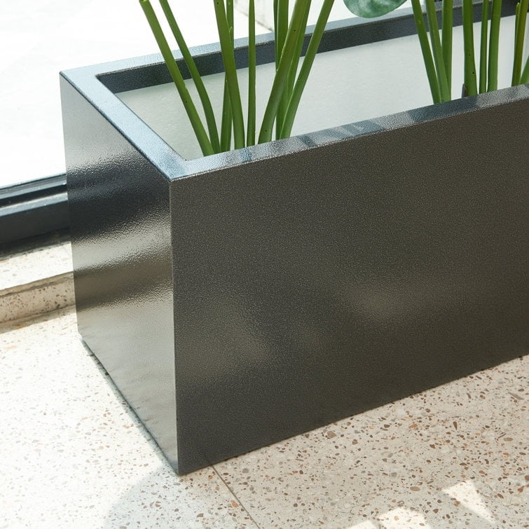 Metallic Heavy Planter for Outdoor Plants Tall and Long Metal Divider ...