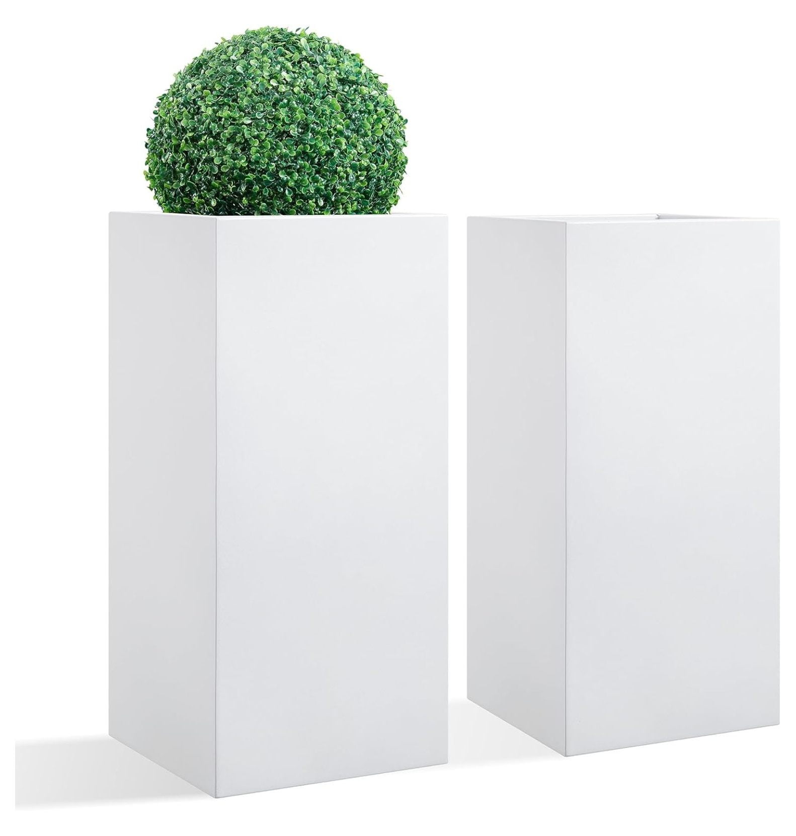 Metallic Heavy Tall Outdoor/Indoor Planter Box, Rectangular, 14”Lx14 ...