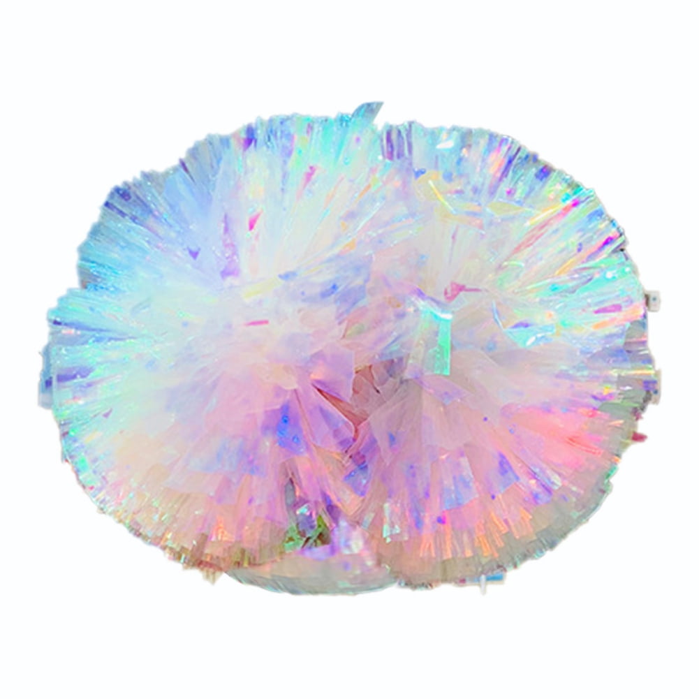 Metallic Holographic Cheerleader Pom Poms with Baton Handle ...