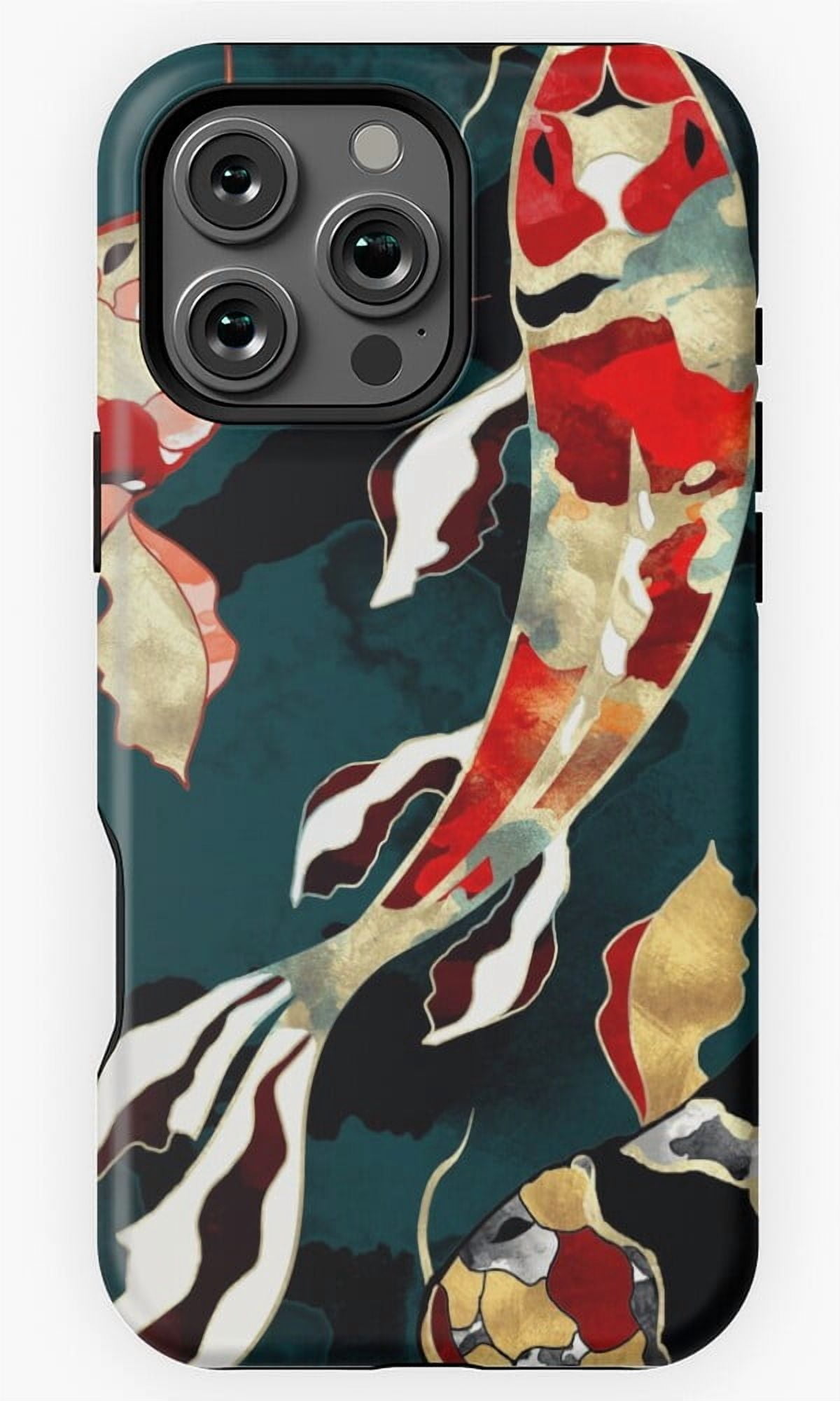 Metallic Koi Fish Japanese Zen Garden Art iPhone 11–16 Pro Max ...