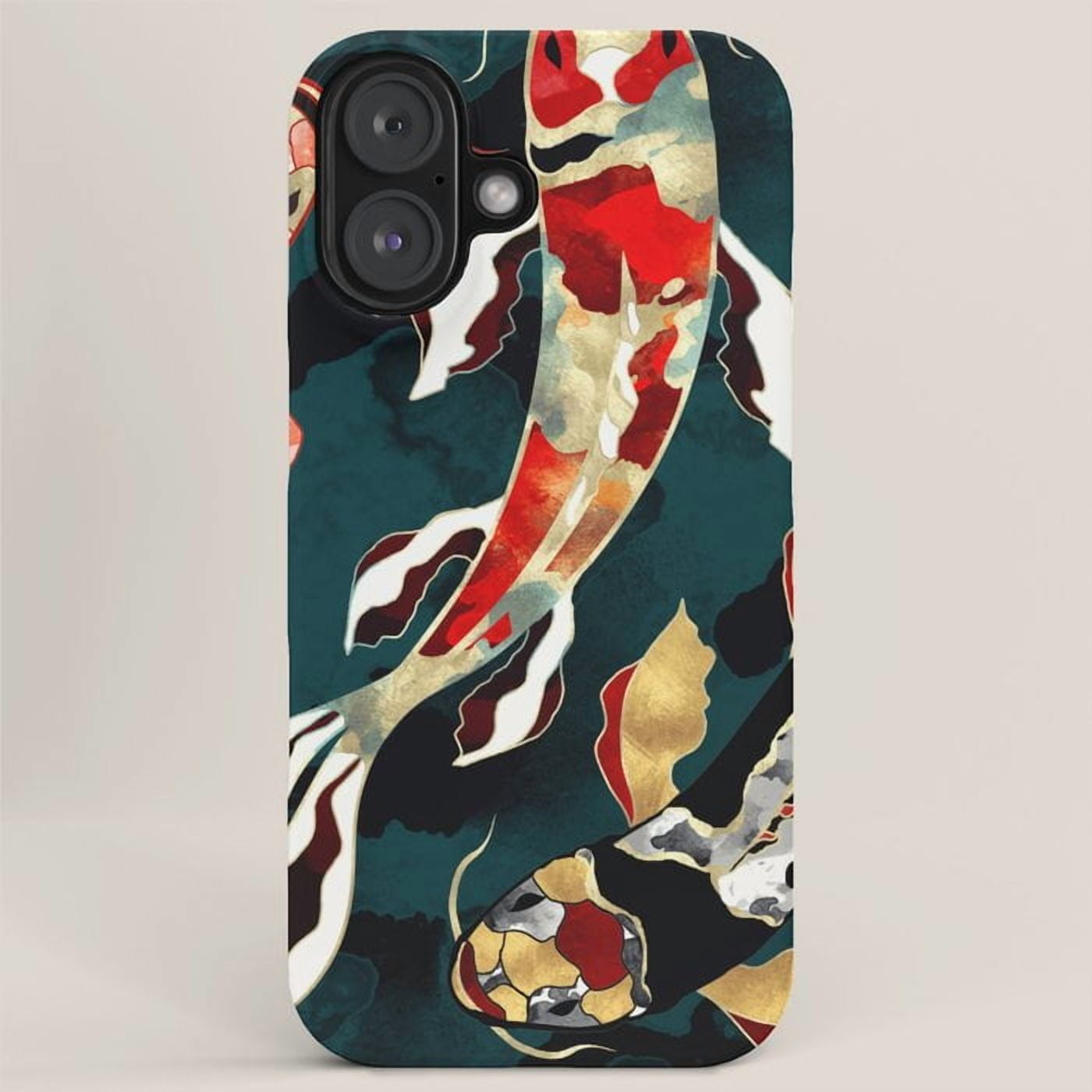 Metallic Koi Japanese Inspired Fish Pond Art Phone Case for iPhone 12 ...