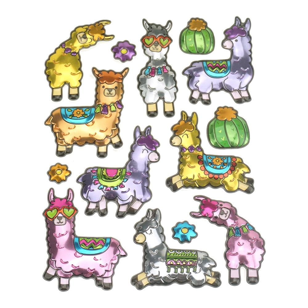 Metallic Llama Pop Up Stickers, 14-Piece - Walmart.com