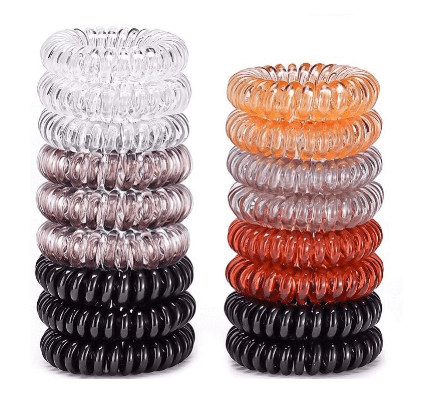 Metallic Luster Twisted Hair Ties (16 Pcs), Coil Hair Ties for Thick ...