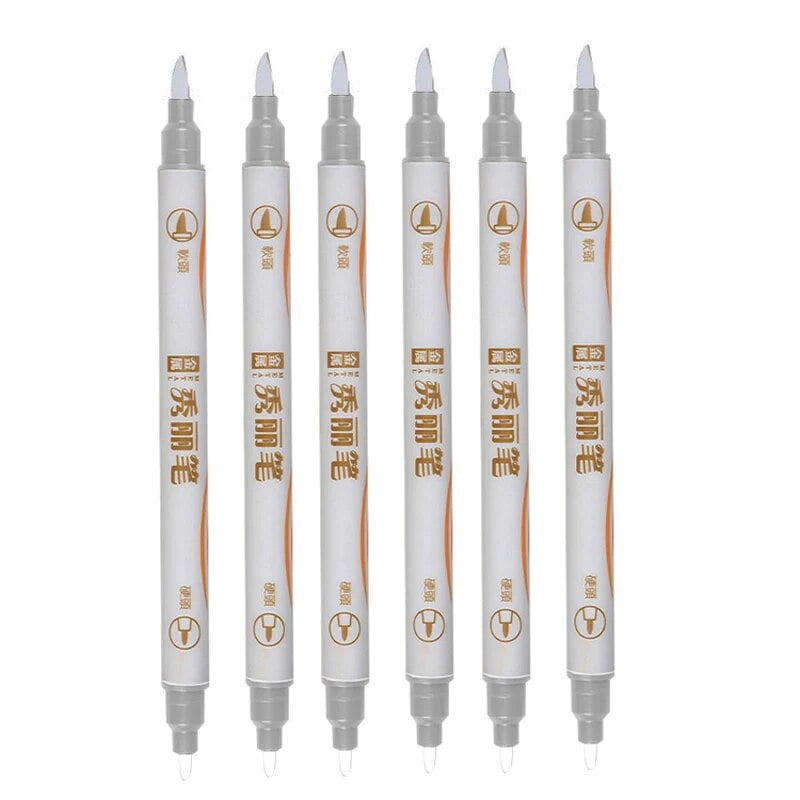 Metallic Marker Pen Set Gold Silver White Colors Brush Pen Medium Point ...