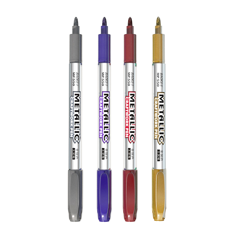 Metallic Marker Pen Set Gold Silver White Colors Brush Pen Medium Point ...