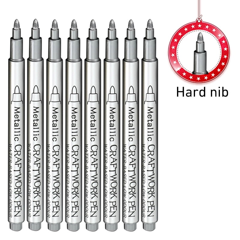 Metallic Marker Pen Set Gold Silver White Colors Brush Pen Medium Point ...