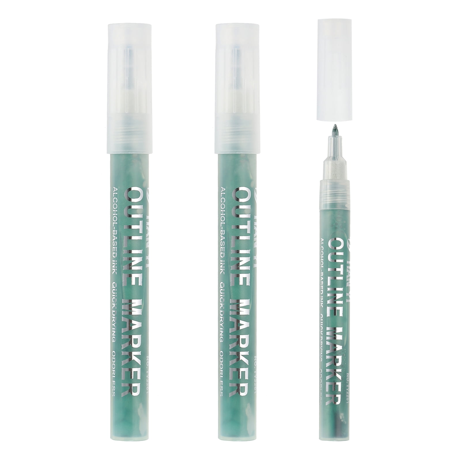 Metallic Marker Pens, 3 Pack Paint Pens Small Point Colored Markers Art ...