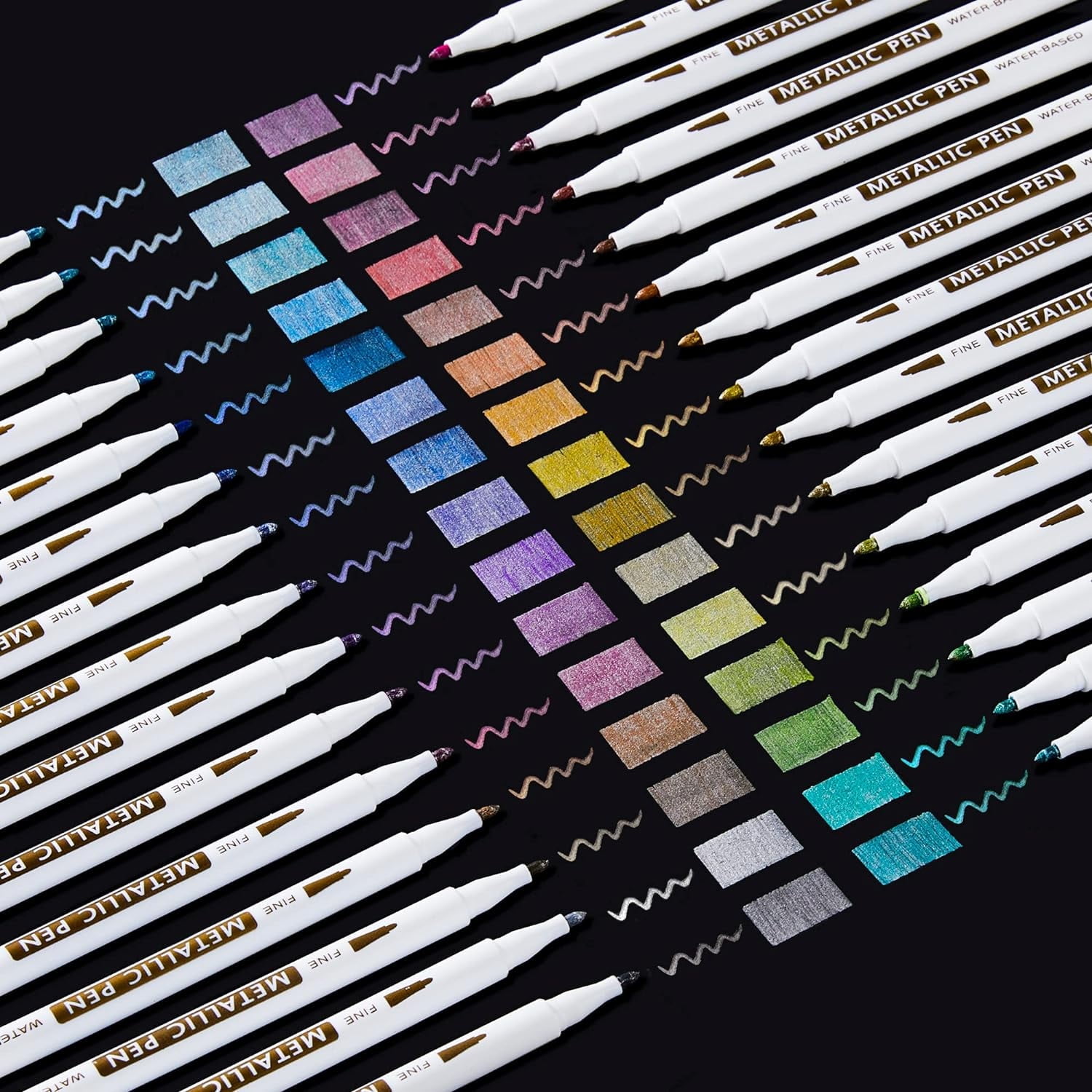 Shuttle Art Metallic Marker Pens, 30 Colors Fine Point, for DIY ...