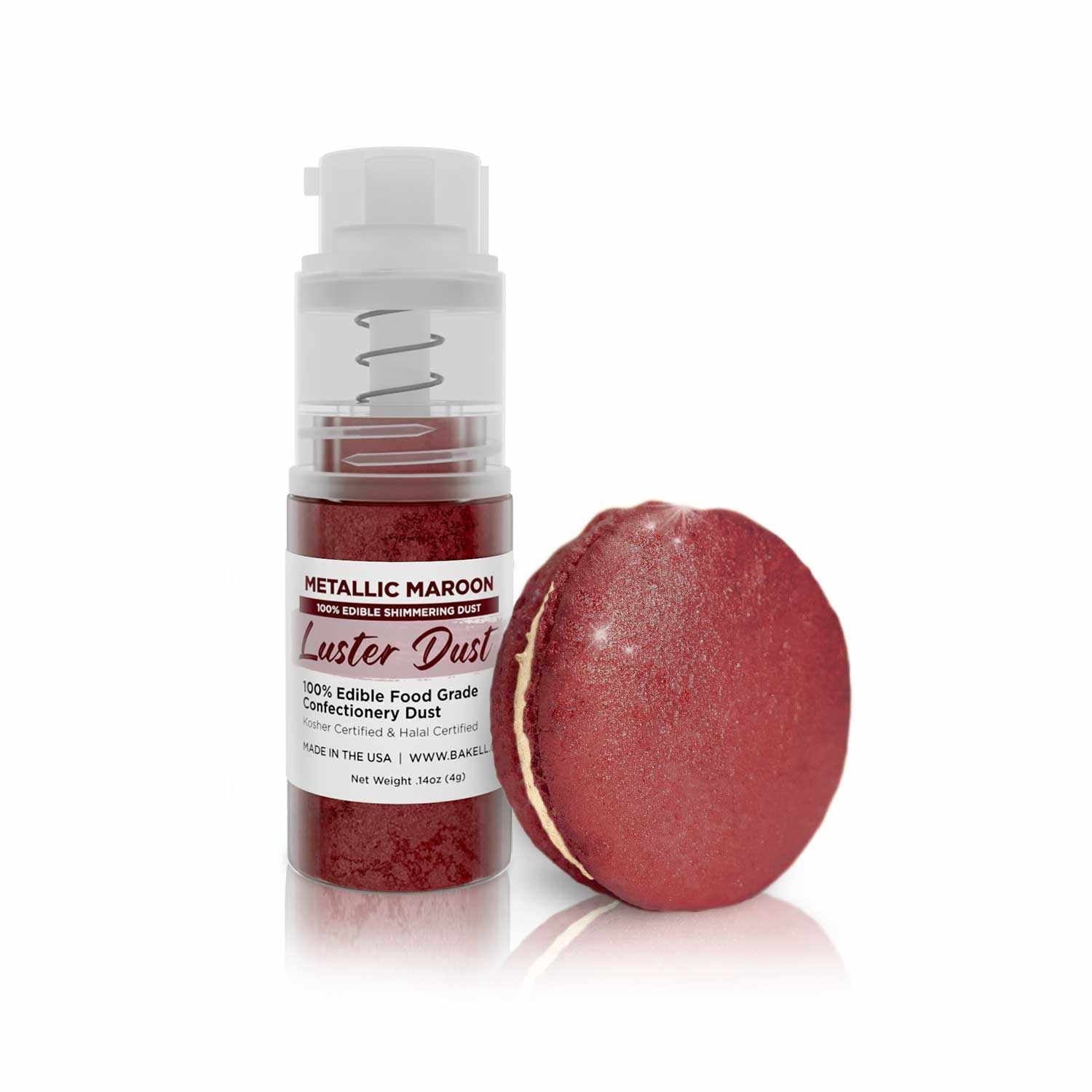 Bakell - Metallic Maroon Luster Dust and Paint (4g, 1x Pump) Edible ...