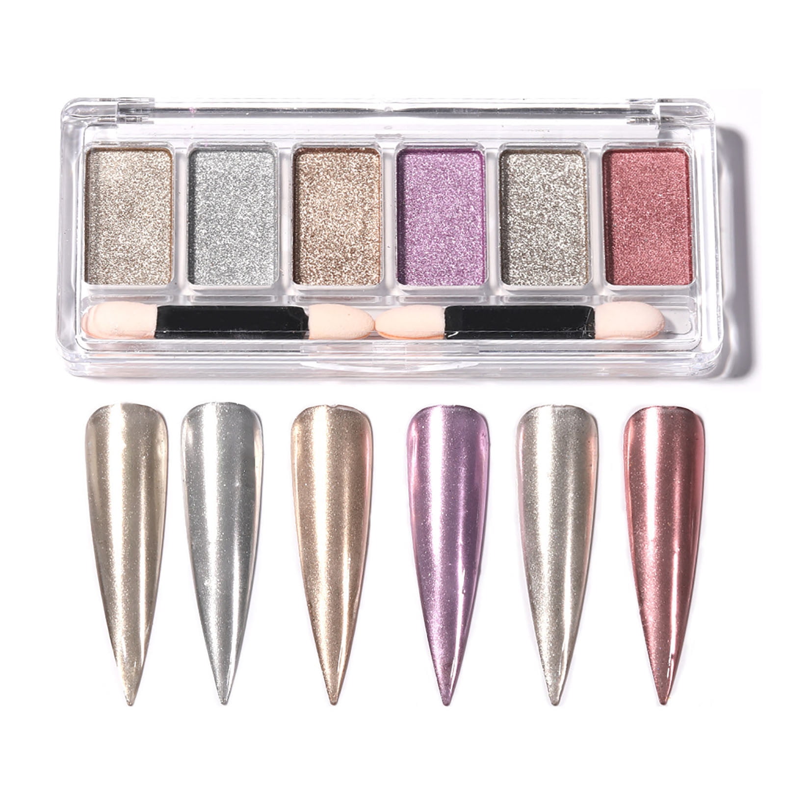 Metallic Mirror Effect Nail Powder Manicure Pigment Glitter DIY Kit ...