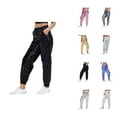 Metallic Pants Women 2026 Trendy Hip Hop Wet Look Jogger Sweatpants ...