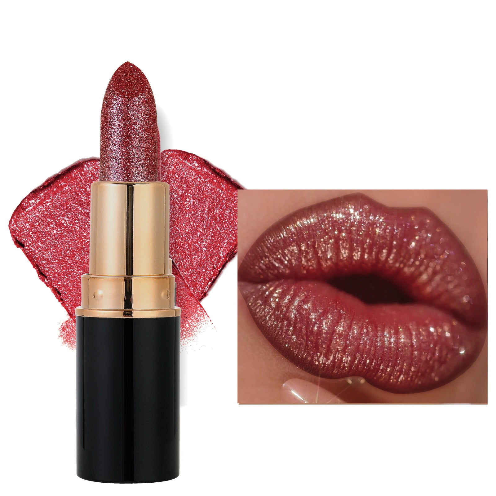 Metallic Pearlescent Lipstick Glitter Lip Glaze Shining Metallic ...