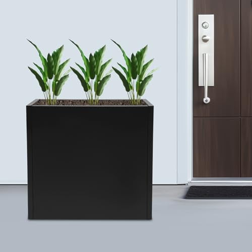 Metallic Planters for Outdoor Plants 24x10x24 Tall Metal Divider ...