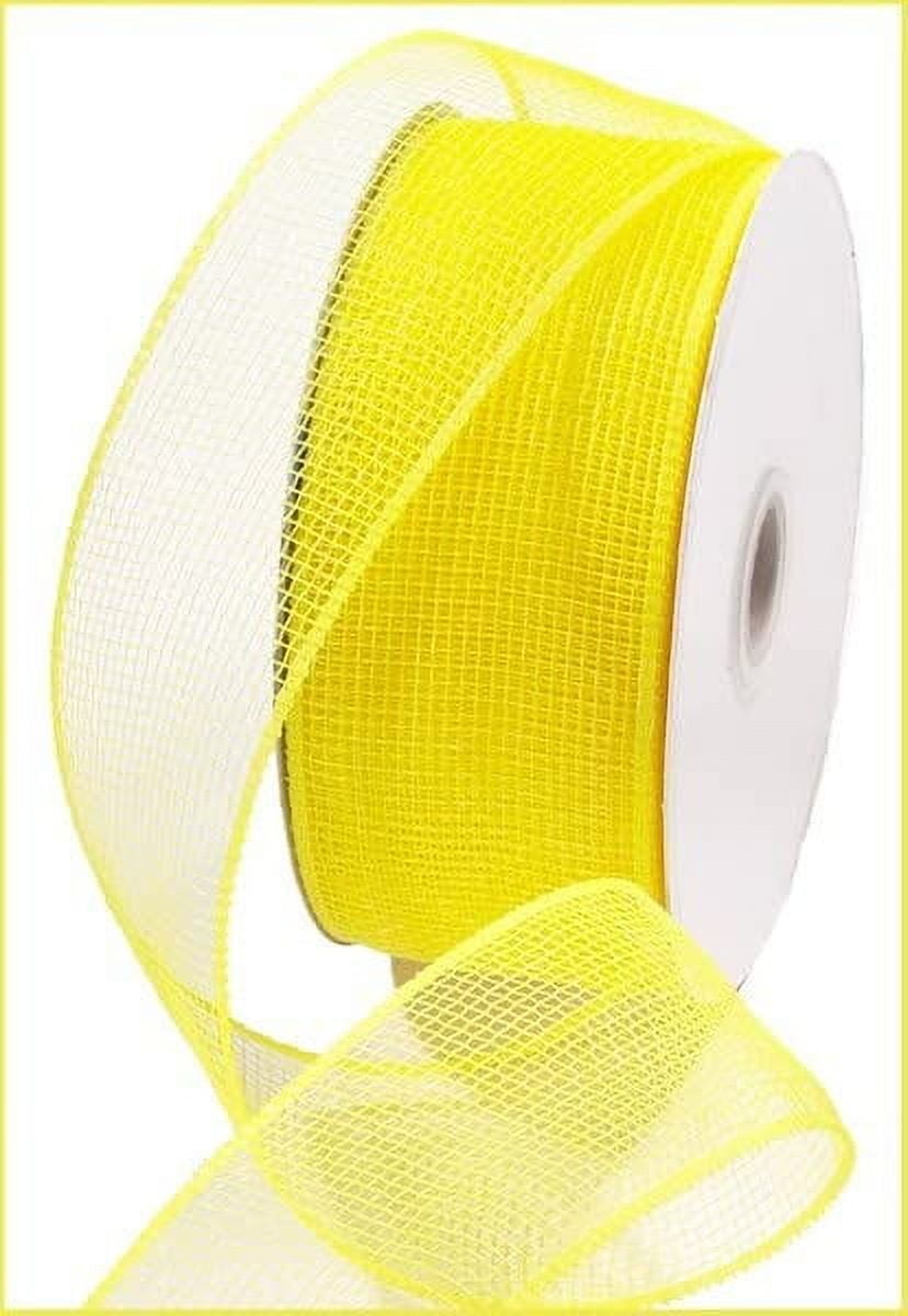 Metallic Poly Deco Sash Mesh, 2.5" x 25 Yards, Yellow Non Metallic ...