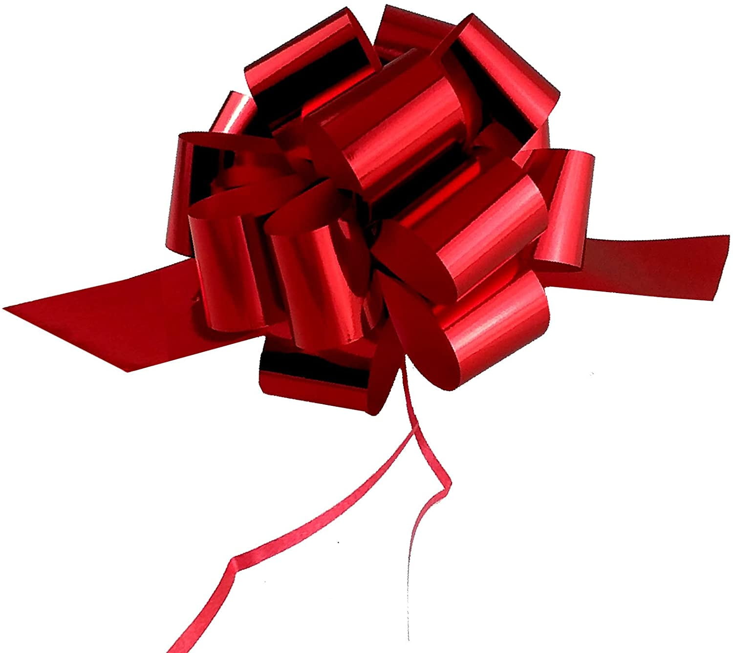 Metallic Red Decorative Pull Bows - 5" Wide, Set of 10, Gift Bows ...