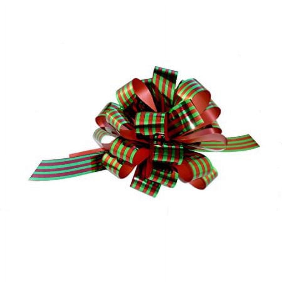 Metallic Red & Green Pull Bows - 8" Wide, Set of 6, Christmas Wreath ...