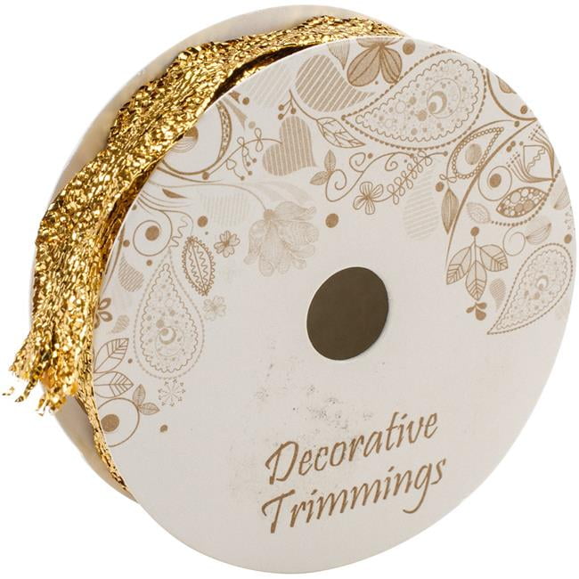 Metallic Rick Rack Trim 3/4"X3ft-Gold, Pk 2, Decorative Trimmings ...