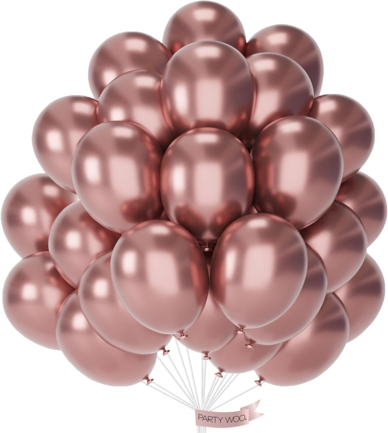 Metallic Rose Gold Balloons 50 pcs 12 Inch Latex Helium Balloons for ...
