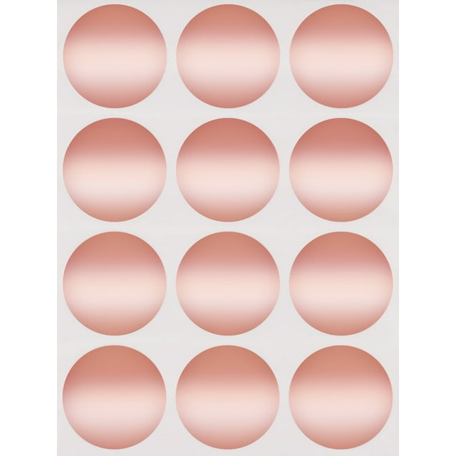 Metallic Rose Gold Color-Coding Label Dots 38mm (1.5 inch) inch Round ...